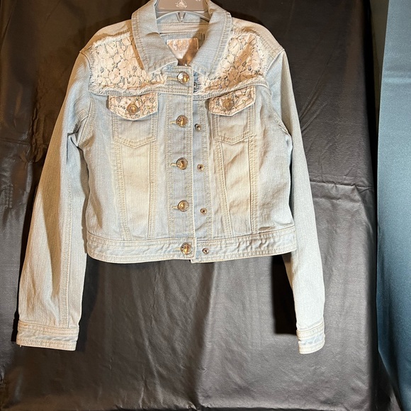 Justice | Jackets & Coats | Justice Premium Lace And Beaded Jean Jacket ...